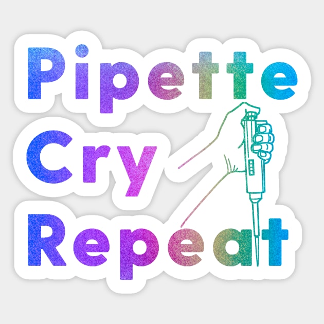 PCR Pipette Cry Repeat Colorful Rainbow Glitter Sparkle Micropipette ...