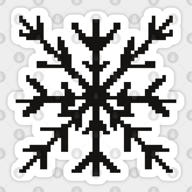 Black snowflake pixel art - Snowflake Pixel Art - Sticker | TeePublic