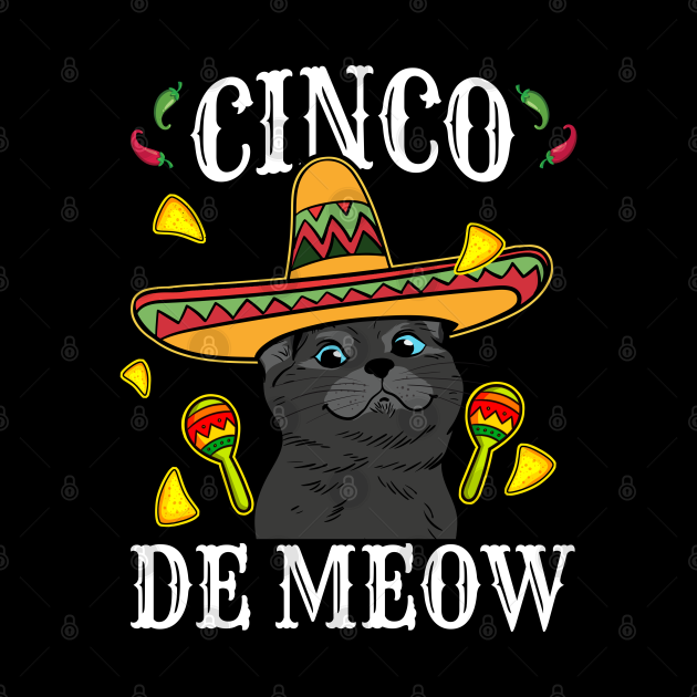 Cinco De Meow Funny Mexican Sombrero Cinco De Mayo Cat Lover Cinco De