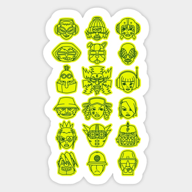 Jet Set Radio Cast (green) - Jetsetradio - Sticker | TeePublic