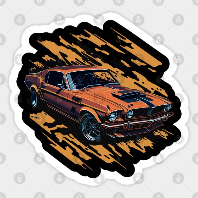 Ford Boss 302 Mustang Vintage Car Art - Ford Mustang - Sticker | TeePublic