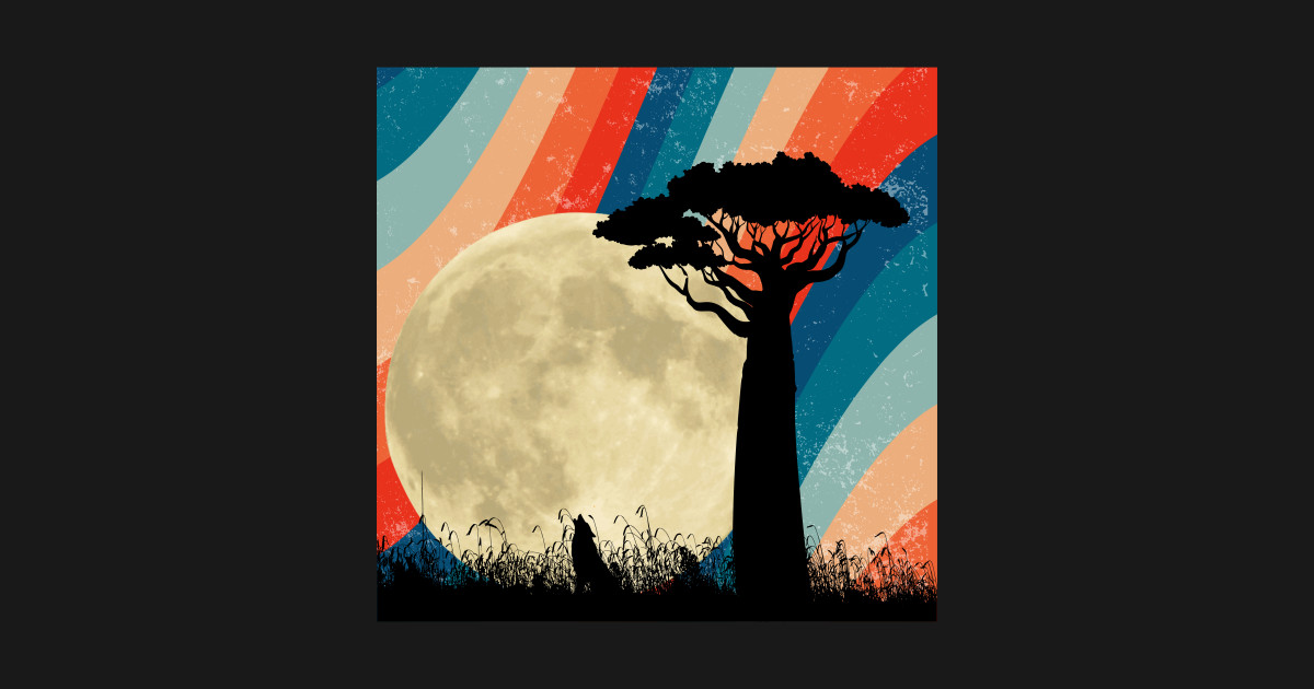 Baobab tree during full moon - Baobab - T-Shirt | TeePublic