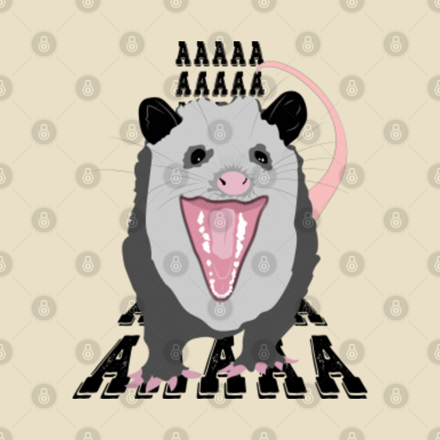 Screaming Possum Aaaa Funny Opossum Dank Meme Men Women - Screaming ...