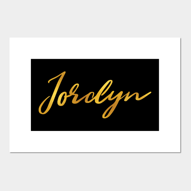 Jordyn Name Hand Lettering in Faux Gold Letters - Jordyn - Posters and ...