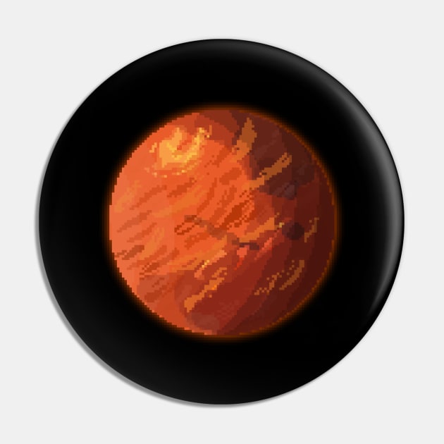 Mars Pixel Art - Mars - Pin | TeePublic