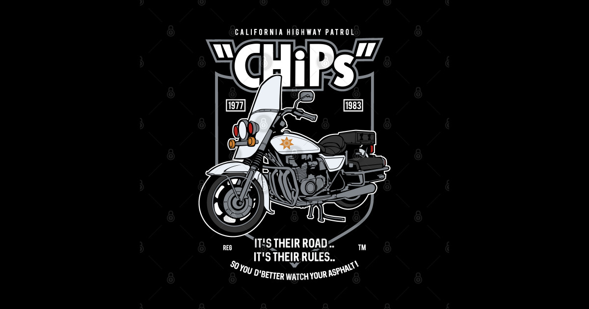 ChiPs california highway patrol - Chips - Sticker | TeePublic