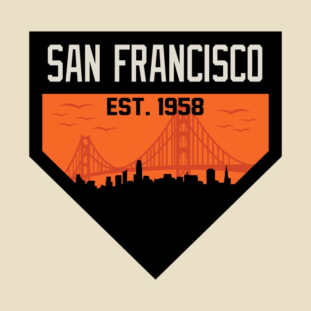 San Francisco Home Plate Skyline - San Francisco - T-Shirt | TeePublic