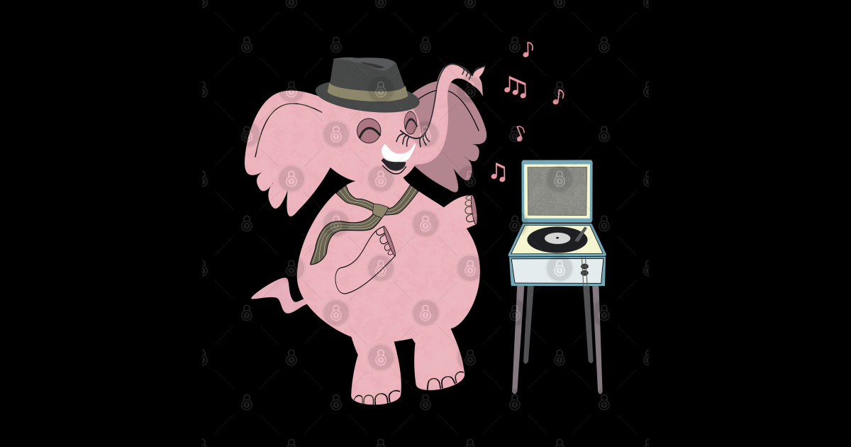 Retro Pink Elephant - Elephant - Sticker | TeePublic