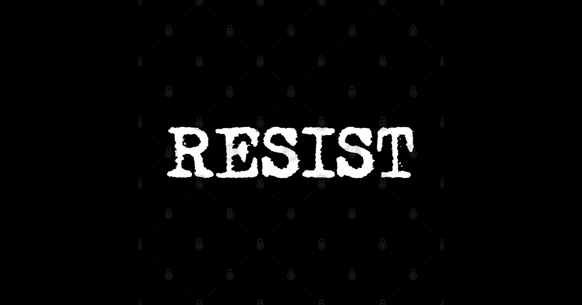 RESIST - White retro typewriter font - Resist - Sticker | TeePublic
