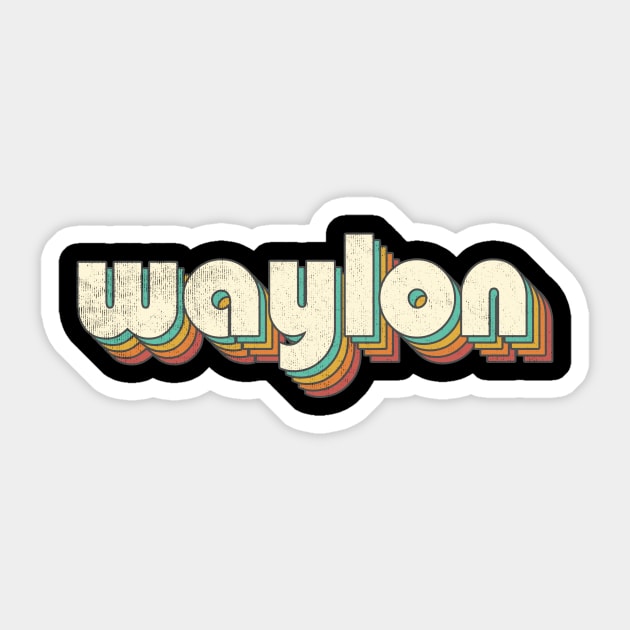 Retro Vintage Rainbow Waylon Letters Distressed Style - Waylon Letters ...