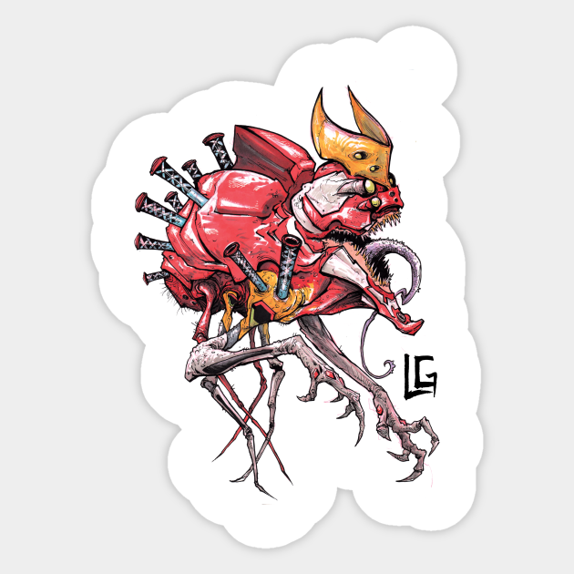 Unit 02 Beast Mode - Evangelion Unit 02 - Sticker | TeePublic