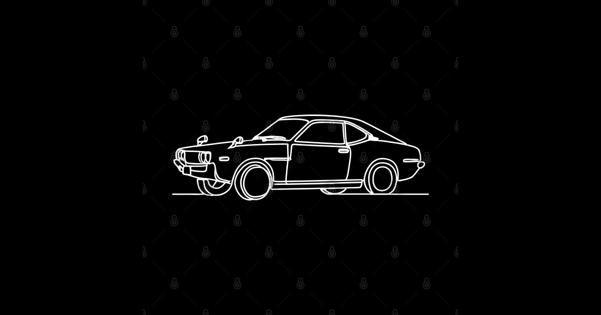 Mazda RX3 Line Drawing - Mazda - Posters and Art Prints | TeePublic