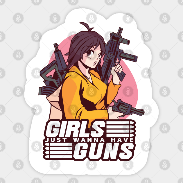 GIRLS WITH GUNS ANIME - Girls With Guns - Sticker | TeePublic