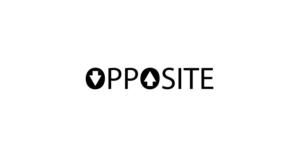 Opposite typographic logo design - Opposite - T-Shirt | TeePublic