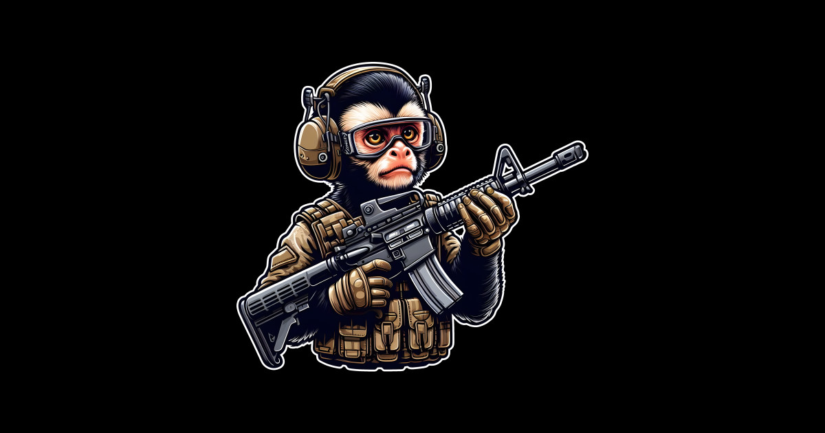 Tactical Monkey - Monkey - Posters and Art Prints | TeePublic