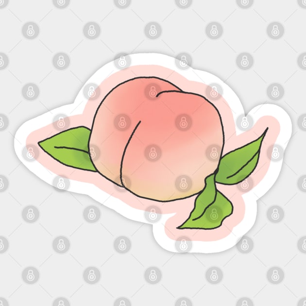 Cute Peachy Peach - Kawaii Food - Sticker | TeePublic
