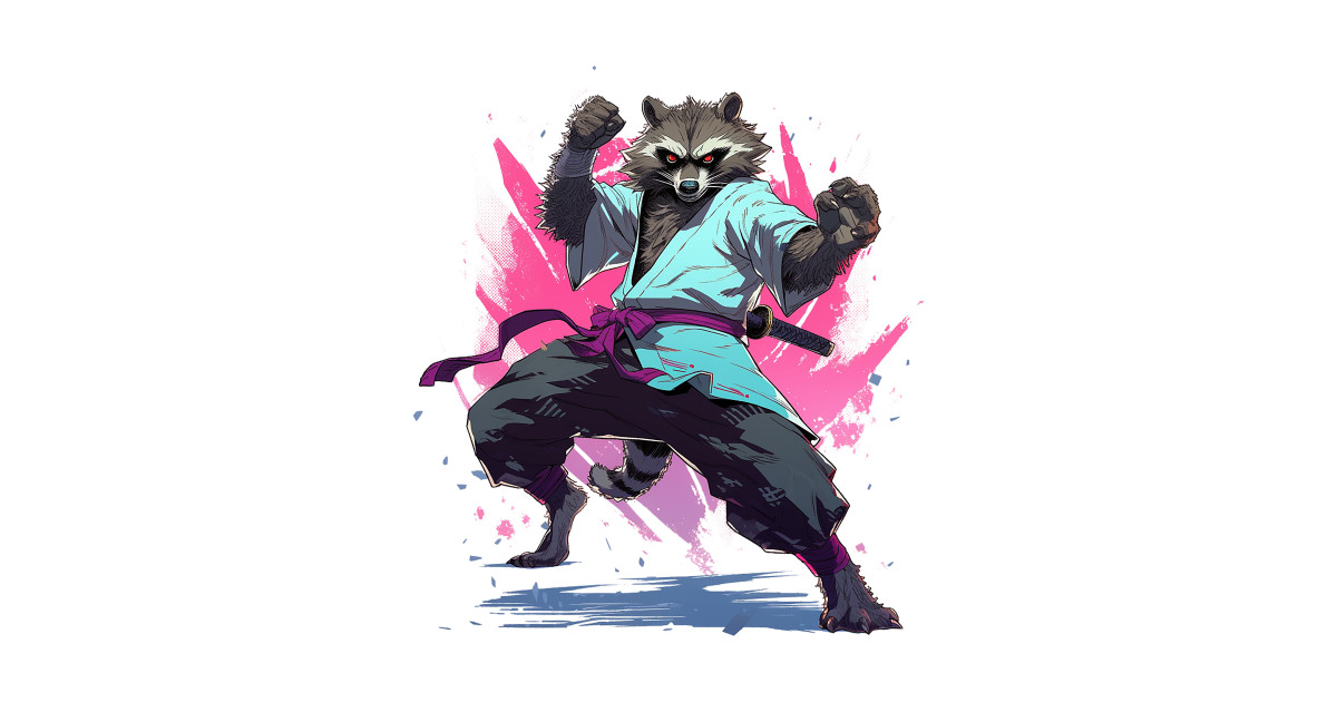 karate raccoon - Karate Raccoon - T-Shirt | TeePublic
