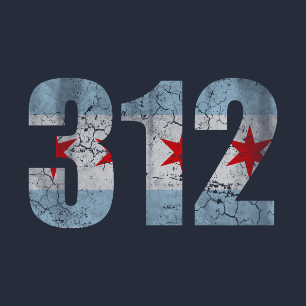 Chicago Flag 312 - Chicago - T-Shirt | TeePublic