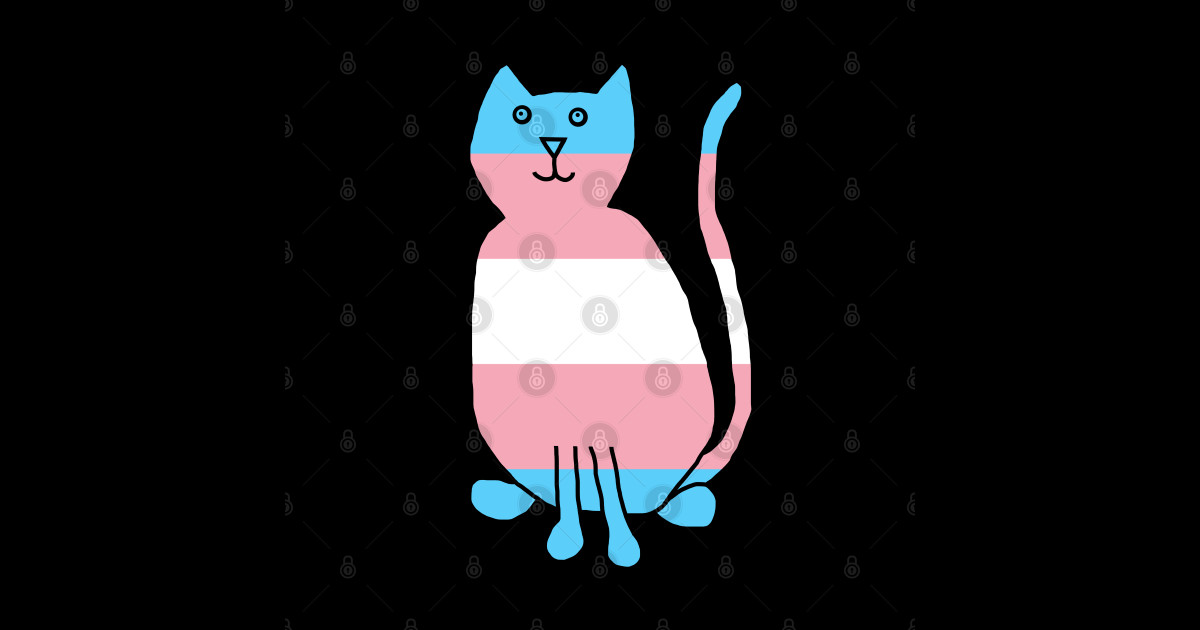 Transgender Pride Flag Cat - Transgender - Sticker | TeePublic