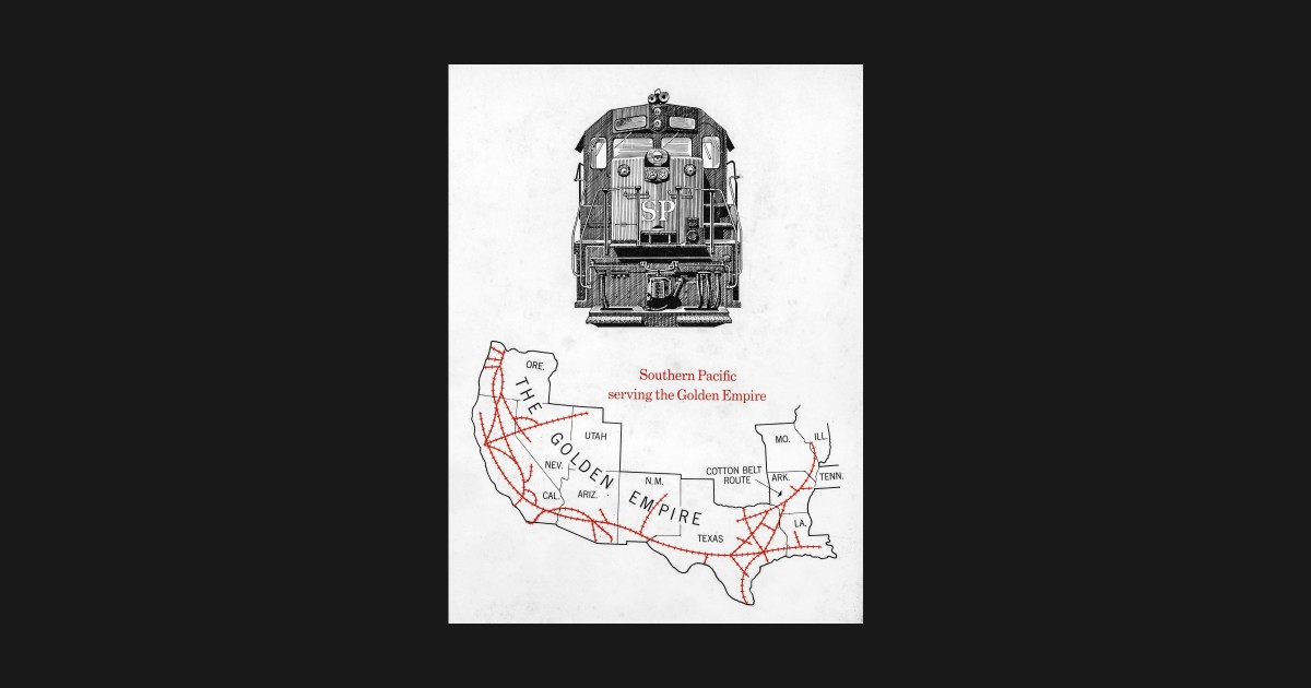 Southern Pacific Map - Southern Pacific - T-Shirt | TeePublic