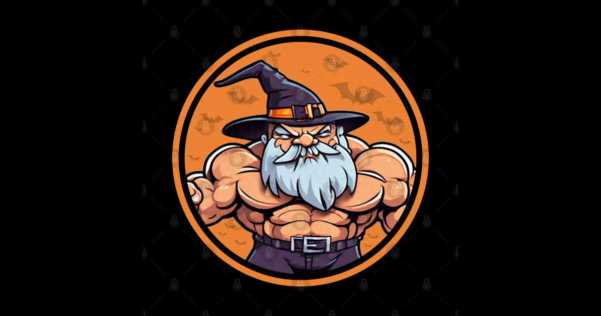 Muscular Wizard - Halloween Gym - Posters and Art Prints | TeePublic