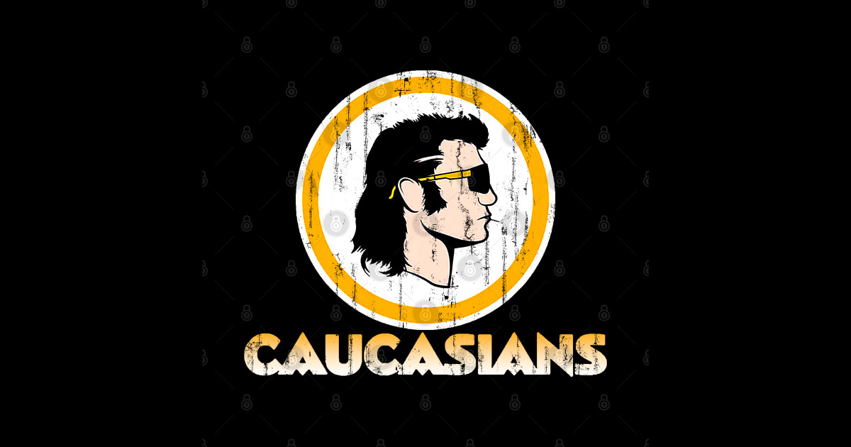Caucasians New Logo Parody - Logo Parody Design - Sticker | TeePublic