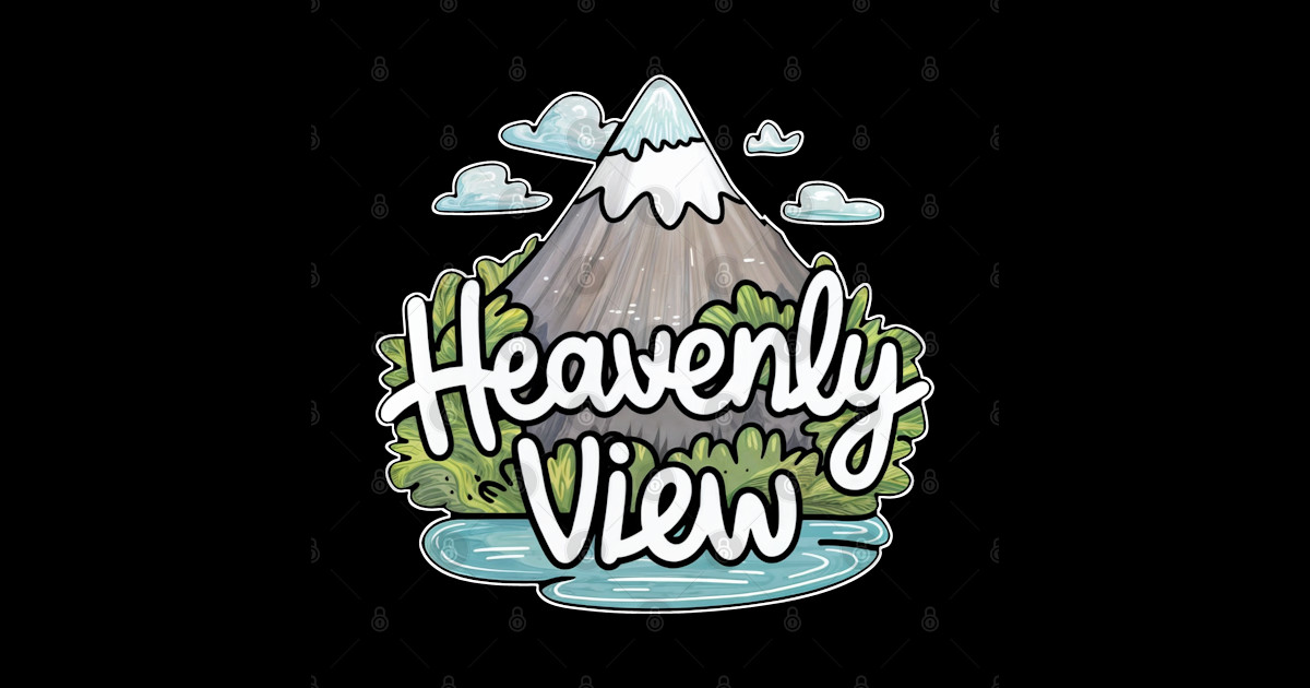 Heavenly View: Mountain Landscape - Mountains - Sticker | TeePublic