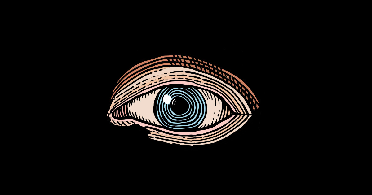 Engraved Eye in Color - Engraved Eye - Sticker | TeePublic