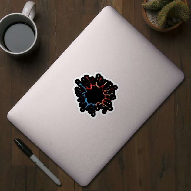 Pixel Art Red And Blue Splash - Splash Art - Sticker | TeePublic