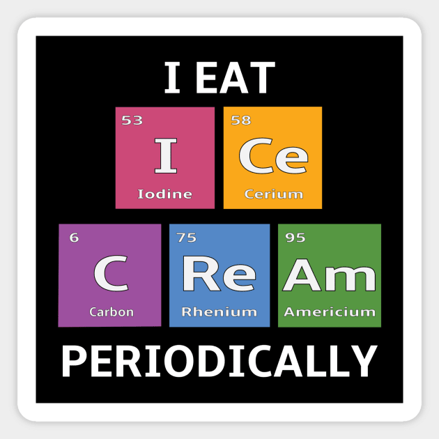 Ice Cream Periodic Table of Elements - Ice Cream - Sticker | TeePublic
