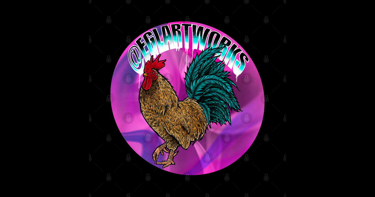El Gallo Urbano +Drip - Rooster Art - Sticker | TeePublic