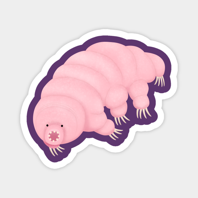 Cute pink tardigrade water bear cartoon - Tardigrade - Magnet | TeePublic