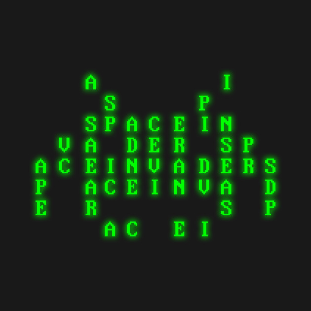 Text Invader - Space Invaders - T-Shirt | TeePublic
