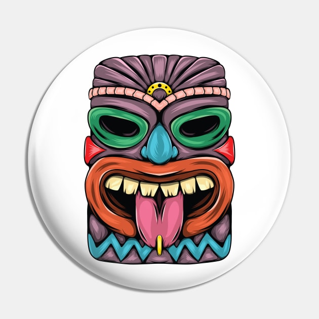 Statue Characteristic Tiki Island With Tongue Out Purple Colour - Tiki ...
