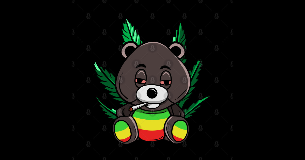 RASTA TEDDY BEAR HIGH AF - Weed - Magnet | TeePublic