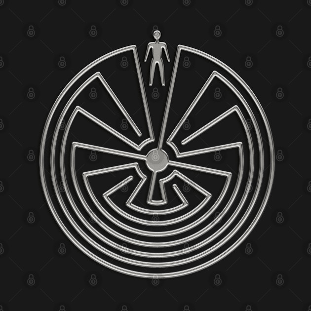 MAN IN THE MAZE - metal SILVER style Symbol - Symbol - T-Shirt | TeePublic