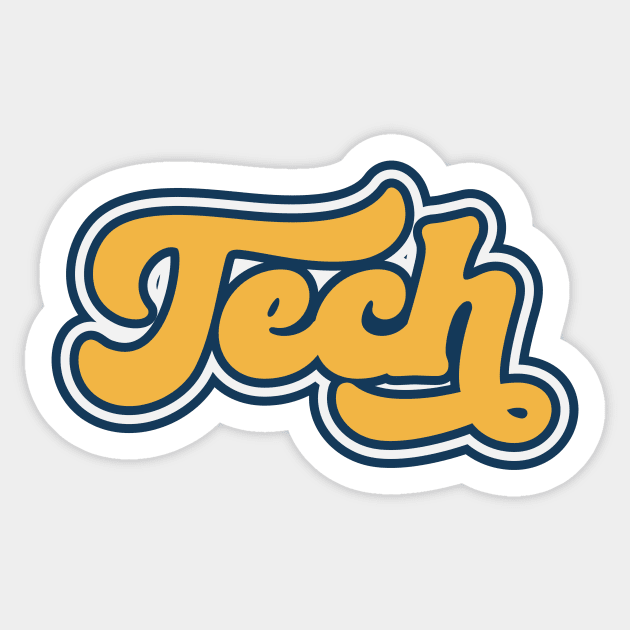 Retro Tech Script - Tech - Sticker | TeePublic