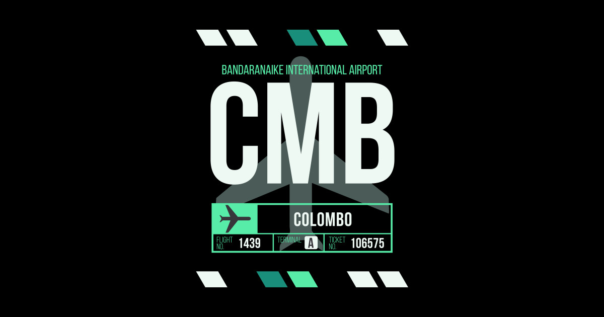 Colombo (CMB) Airport Code Baggage Tag - Colombo Sri Lanka - Sticker ...