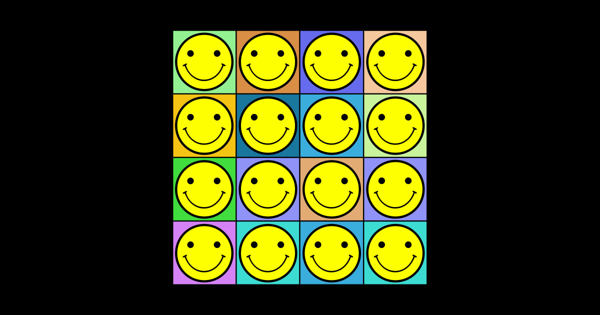 Smiley Colors - Smiley Faces - Sticker | TeePublic