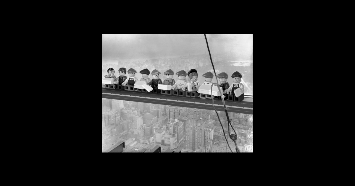 Lunch Atop a Brick-Built Skyscraper - Lego - Posters and Art Prints ...