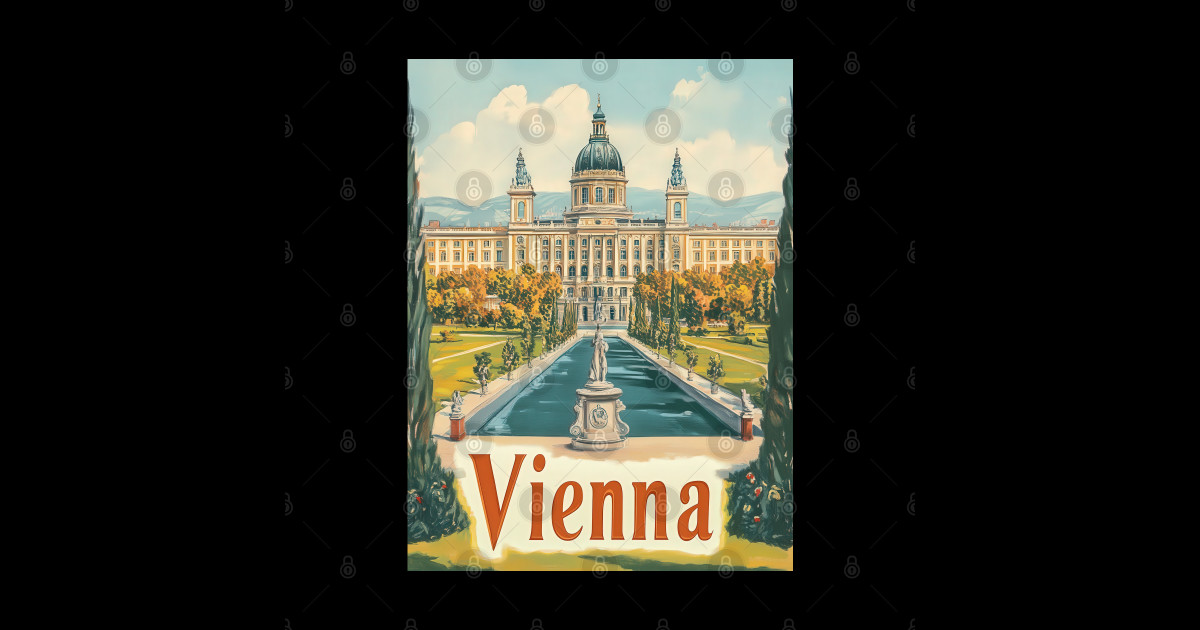 The iconic architecture of Vienna is showcased with lush gardens and a ...