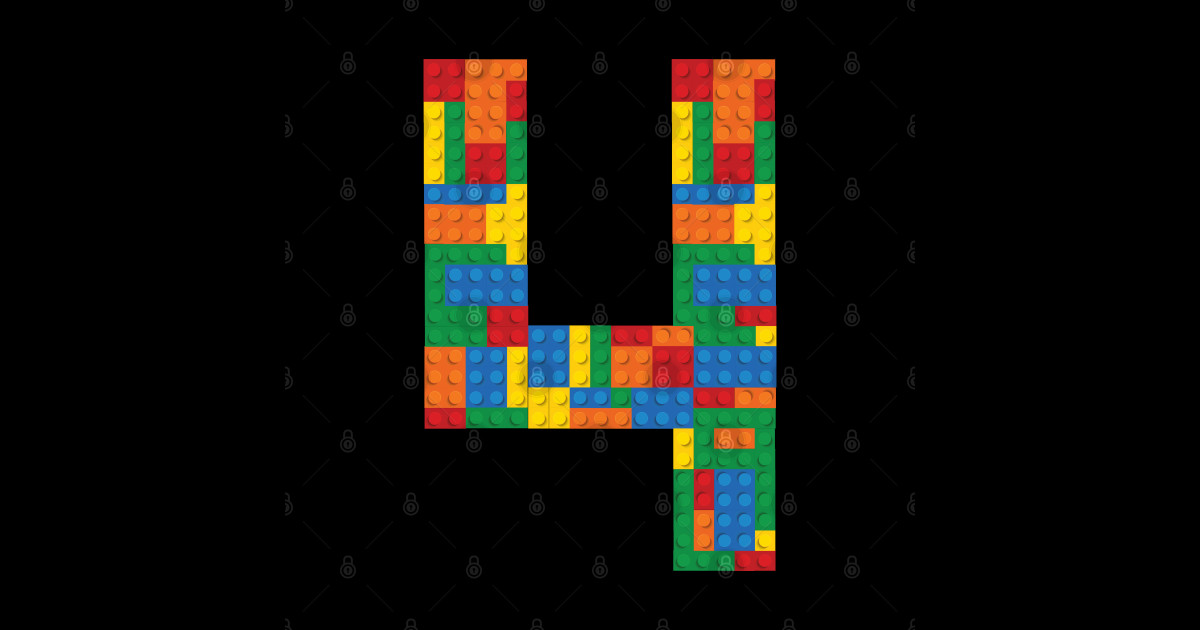 4th Birthday Building Blocks - Lego Birthday - Sticker | TeePublic