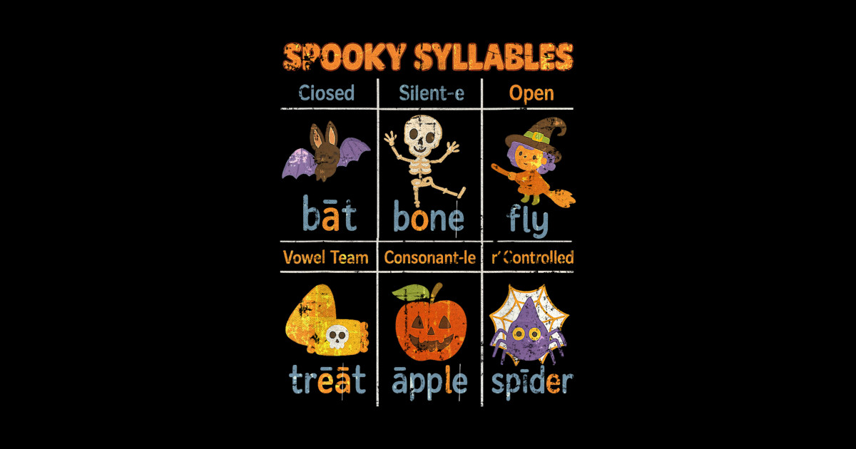 Spooky Syllables Teacher Funny Halloween Educational - Spooky Syllables ...