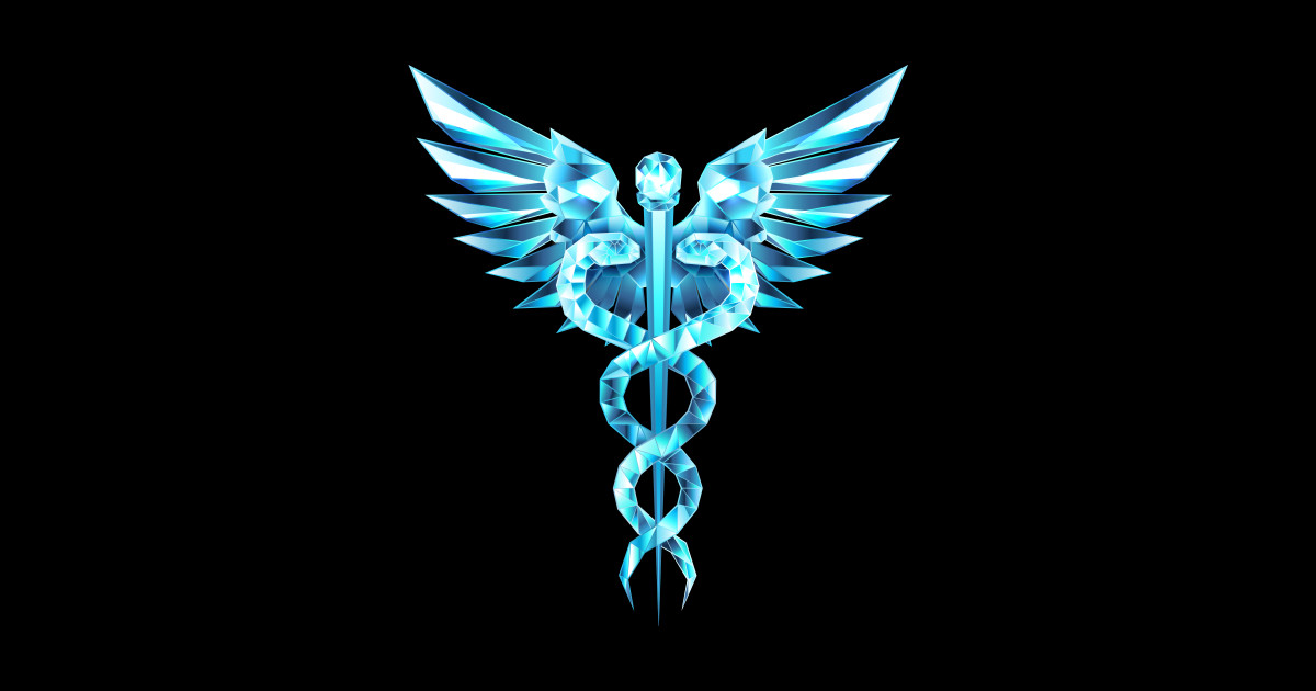 Blue Caduceus Symbol - Caduceus - Magnet | TeePublic