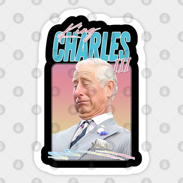 King Charles III - Retro Aesthetic Fan Design - King Charles - Sticker ...