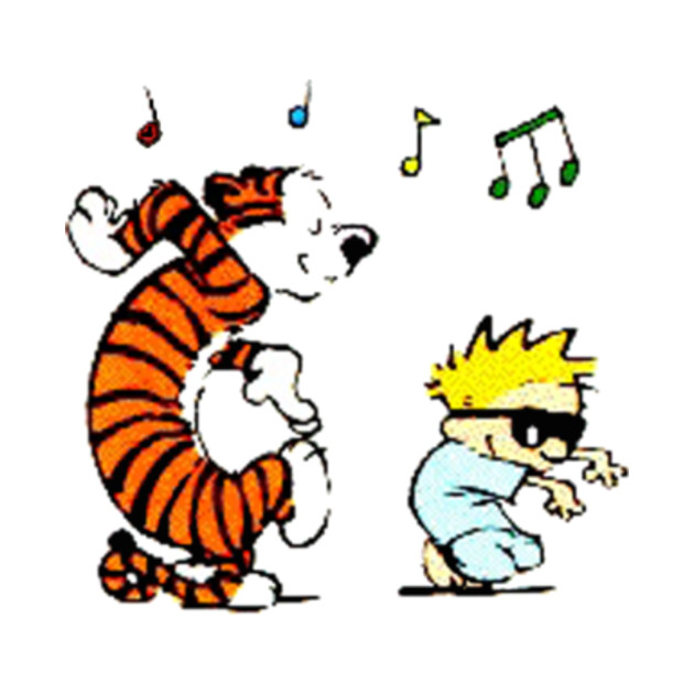 calvin and hobbes dance - Cartoon - T-Shirt | TeePublic