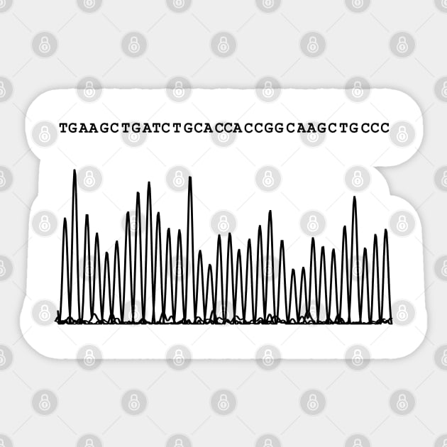 Sequencing Chromatogram, black - Dna Sequencing - Sticker | TeePublic