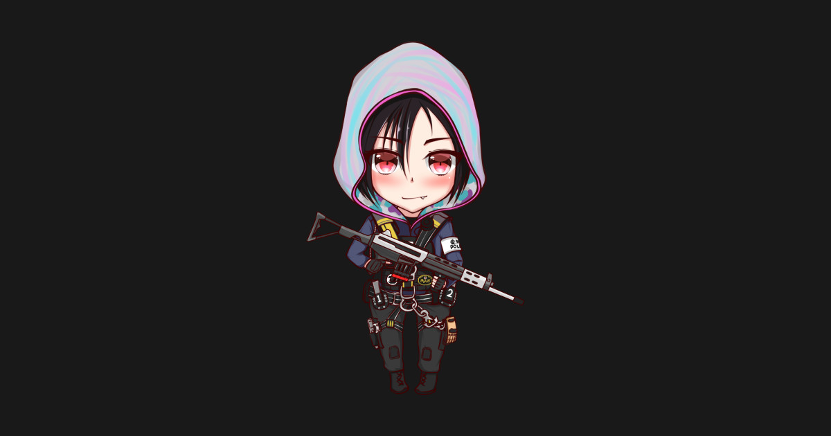 R6 Hibana Chibi Design - Rainbow - Hoodie | TeePublic
