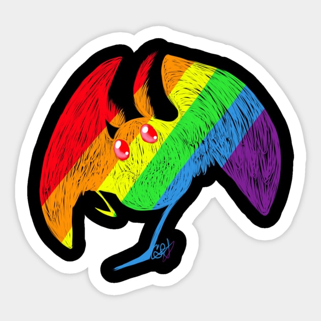 LGBTQ Pride Mothman - Mothman - Sticker | TeePublic
