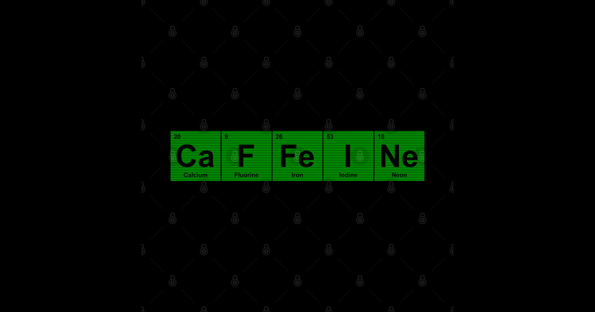 Caffeine periodic table | Old Computer Screen - Computer Nerd - Sticker ...
